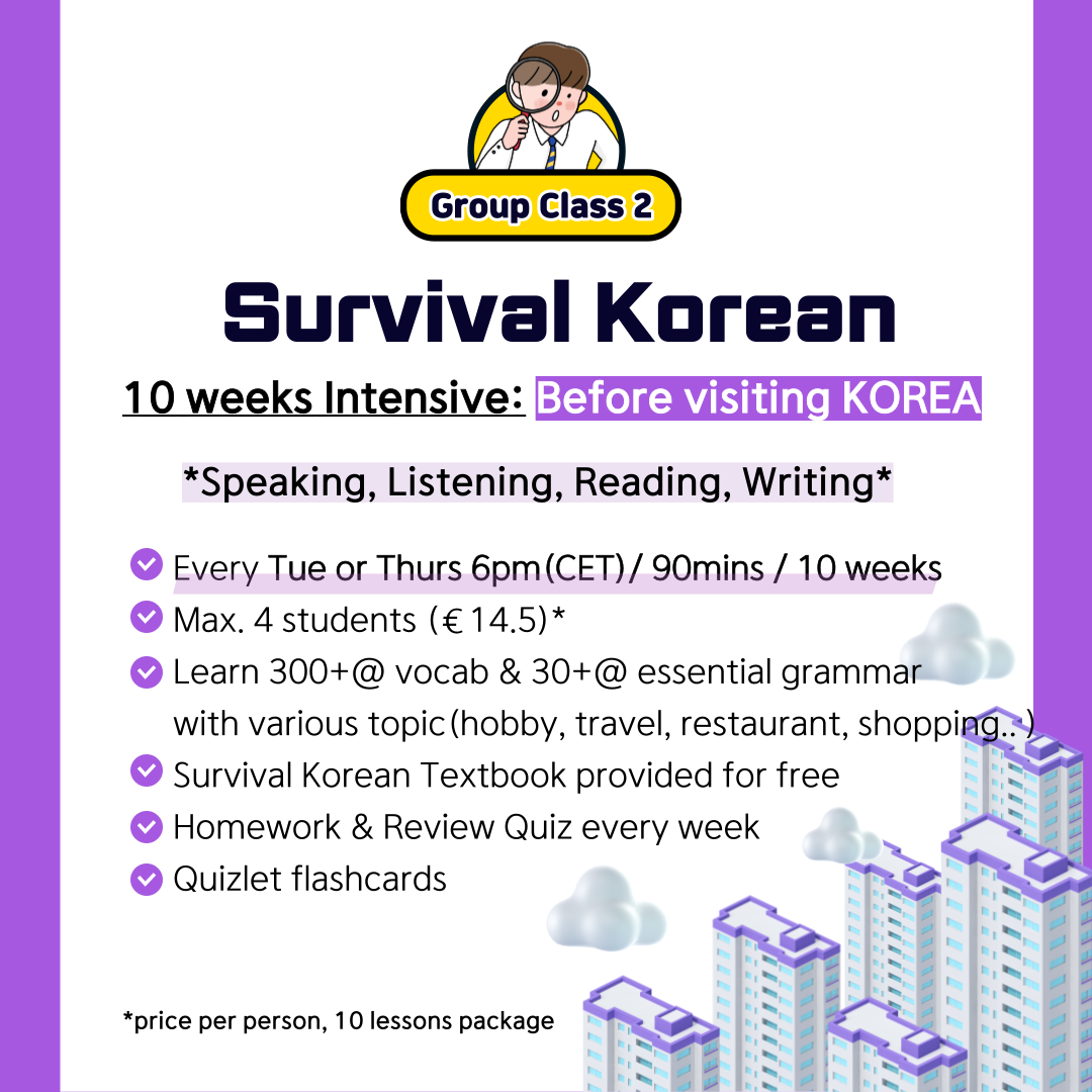 10 weeks Survival Korean course - Korean Booster